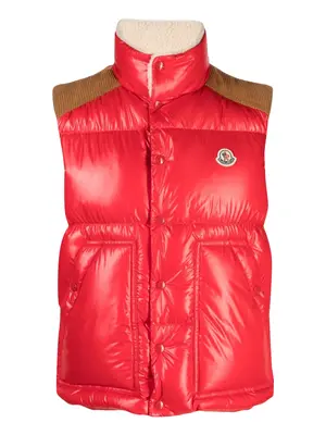 Moncler Ardeche Logo-patch Down-filled Gilet - Red