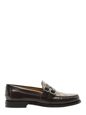 Gucci Gg Supreme Leather Loafers - Neutrals