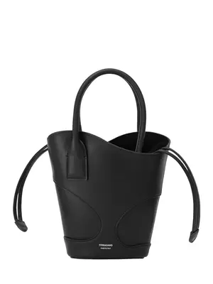 FERRAGAMO Logo-print Cut-out Tote Bag - Black