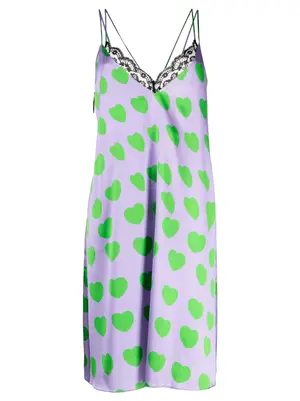 Natasha Zinko Heart-print Minidress - Purple