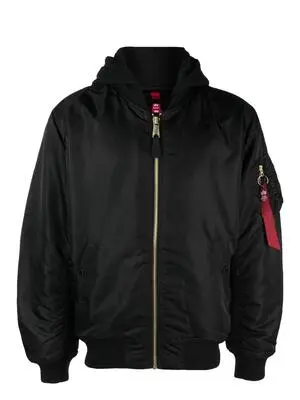Alpha Industries Padded Hooded Bomber Jacket - Black