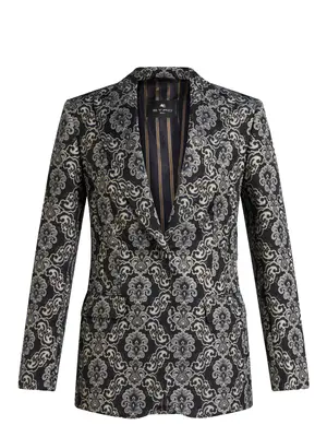 Etro Graphic-jacquard Blazer - Black