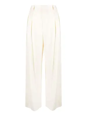 Wardrobe.NYC Pleated Wide-leg Trousers - Neutrals