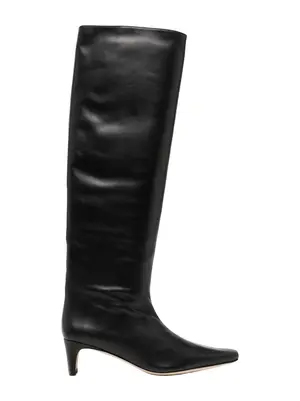 Staud Wally 55mm Knee-high Leather Boots - Black