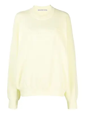 Alexander Wang Logo-embroidered Ribbed Sweater - Yellow