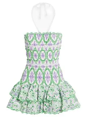 Charo Ruiz Ibiza Megan Broderie Anglaise Mini Dress - Lilac
