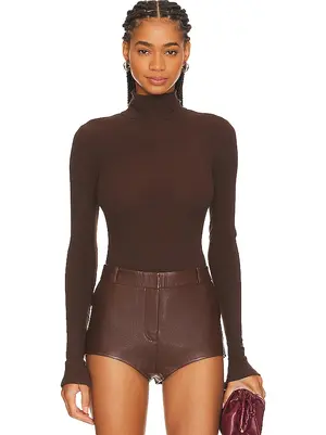 WeWoreWhat Turtleneck Bodysuit - Umber