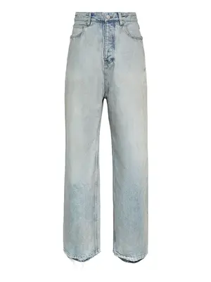Balenciaga Distressed Wide-leg Jeans - Blue