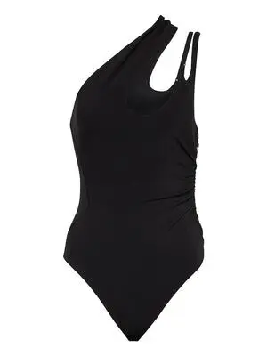 MUGLER Asymmetric Jersey Bodysuit - Black