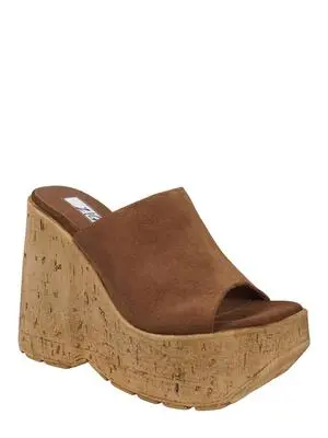 ZIGI Zhamira Platform Wedge Sandal - Cognac Suede