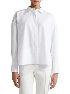 Partow Theo Jacquard Stripe Cotton Button-up Shirt - White