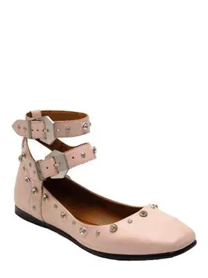 Free People Mystic Diamante Flat - Frost Pink Leather