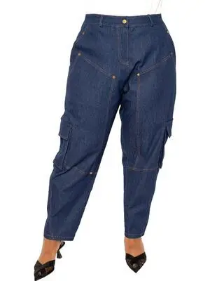 BUXOM COUTURE Straight Leg Carpenter Jeans - Denim Blue