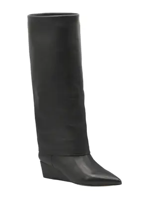 Charles By Charles David Charles By Charles David Perez Knee High Wedge Boots Black-le