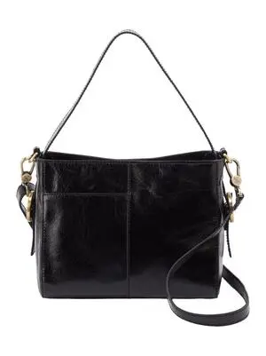 Hobo Small Leather Crossbody Bag - Black