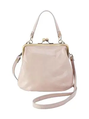 Hobo Alba Leather Frame Crossbody Bag - Stone Gloss