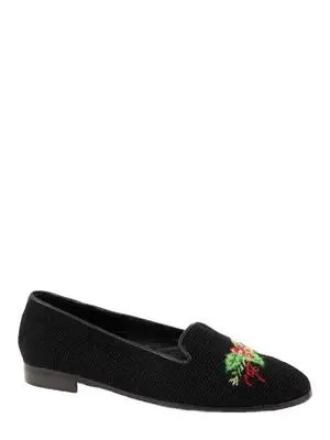 BYPAIGE Needlepoint Holly Flat - Black