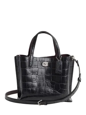 COACH Willow Tote 24 Silver/black