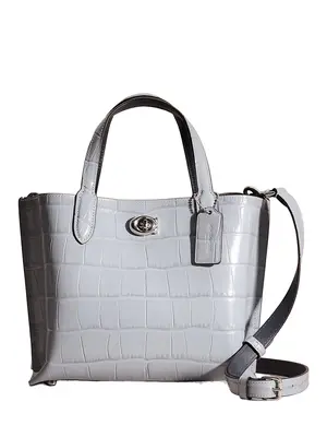 COACH Willow Tote 24 Silver/grey Blue Multi
