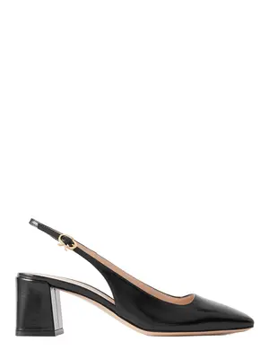 GIANVITO ROSSI Nuit 55 Glossed-leather Slingback Pumps - Black