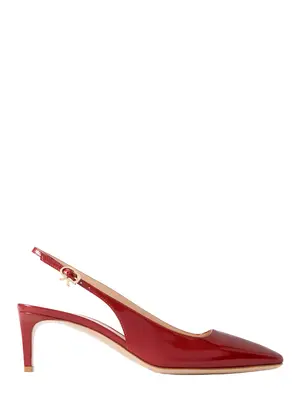 GIANVITO ROSSI Nuit 55 Glossed-leather Slingback Pumps - Red