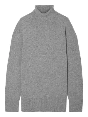 THE ROW Stepny Oversized Wool And Cashmere-blend Turtleneck Sweater - Gray