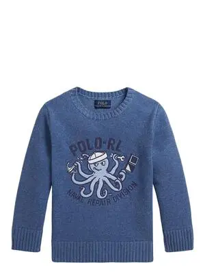 Ralph Lauren Cotton Graphic Sweater - Blue Multi