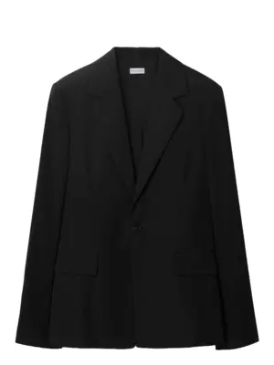 Burberry Wool Blend Tailored Jacket Black