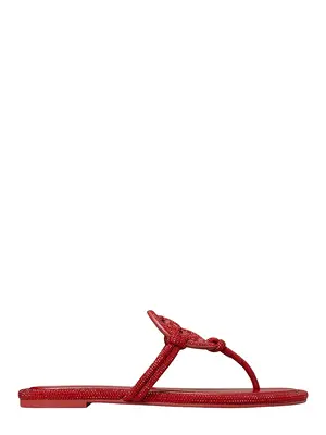 Tory Burch Pavé Cord Miller Leather Sandals Ruby