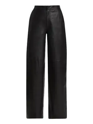 L'Agence Livvy Leather Straight-leg Pants Black