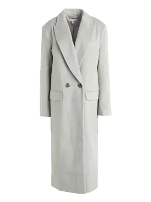 Topshop Brushed-felt Single-breasted Coat - Grey