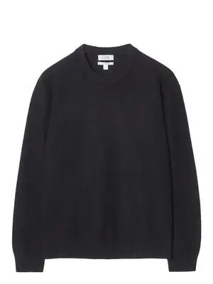 Cos Boiled-wool Crew-neck Sweater - Black