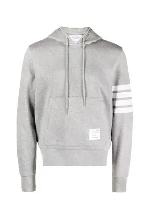 Thom Browne Hector-embroidered Loopback Hoodie - Grey