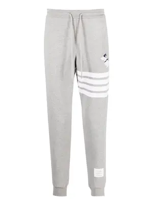 Thom Browne Hector-embroidered Track Pants - Grey