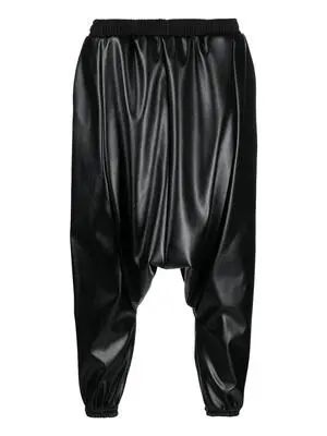 Alchemy Fashions Drop-crotch Faux-leather Trousers - Black