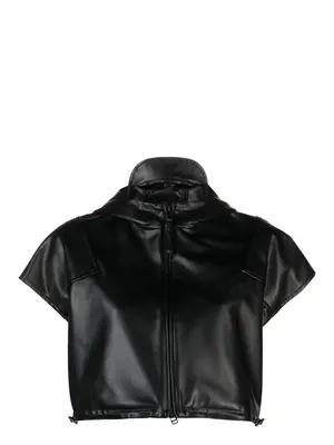 Issey Miyake Straight Seams Hooded Cropped Jacket - Black