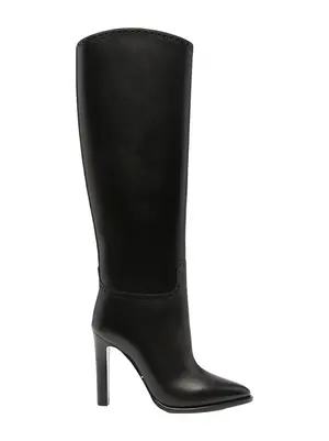Ralph Lauren Brently 100mm Knee-high Leather Boots - Black