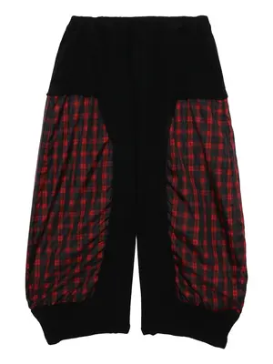 BLACK COMME DES GARÇONS Tartan-check Panel Trousers - Black