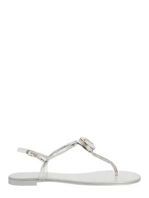 GIUSEPPE ZANOTTI Anthonia Flat Sandals - Silver