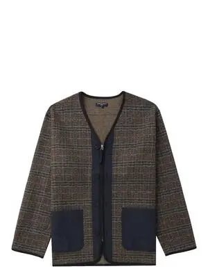 Comme Des Garçons Check-pattern Zip-up Jacket - Brown