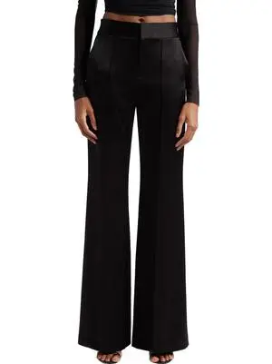 Alice + Olivia Dylan High-waist Wide-leg Pants - Black