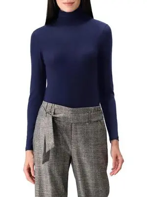 Oroblu Perfect Line Modal & Cashmere Blend Turtleneck Top - Blue