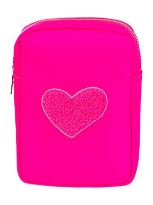 BLOC BAGS Bloc Bags Mini Heart Cosmetic Bag Hot Pink/ Hot Pink