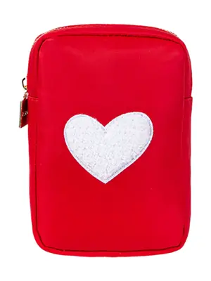 BLOC BAGS Bloc Bags Mini Heart Cosmetic Bag Red