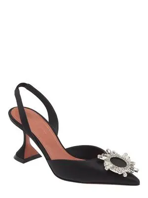 Amina Muaddi Amina Muaddi Begum Crystal Slingback Pumps Black