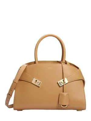 FERRAGAMO Hug Small Leather Top-handle Satchel - Light Camel