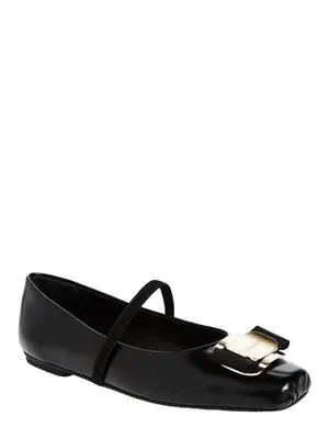 FERRAGAMO Zina Mary Jane Ballet Flat - Black