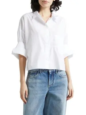TWP Next Ex Crop Button-up Shirt - White