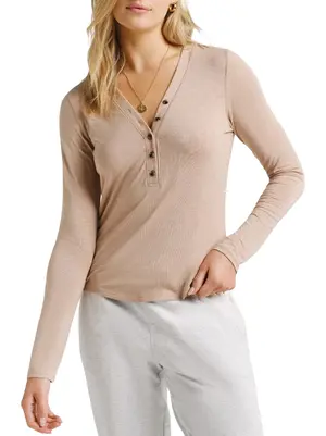 Travis Mathew TravisMathew Cloud Stretch Modal & Cotton Henley Natural