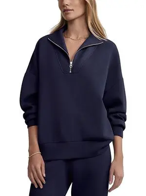 Varley Hawley Half Zip Sweatshirt Blue Night